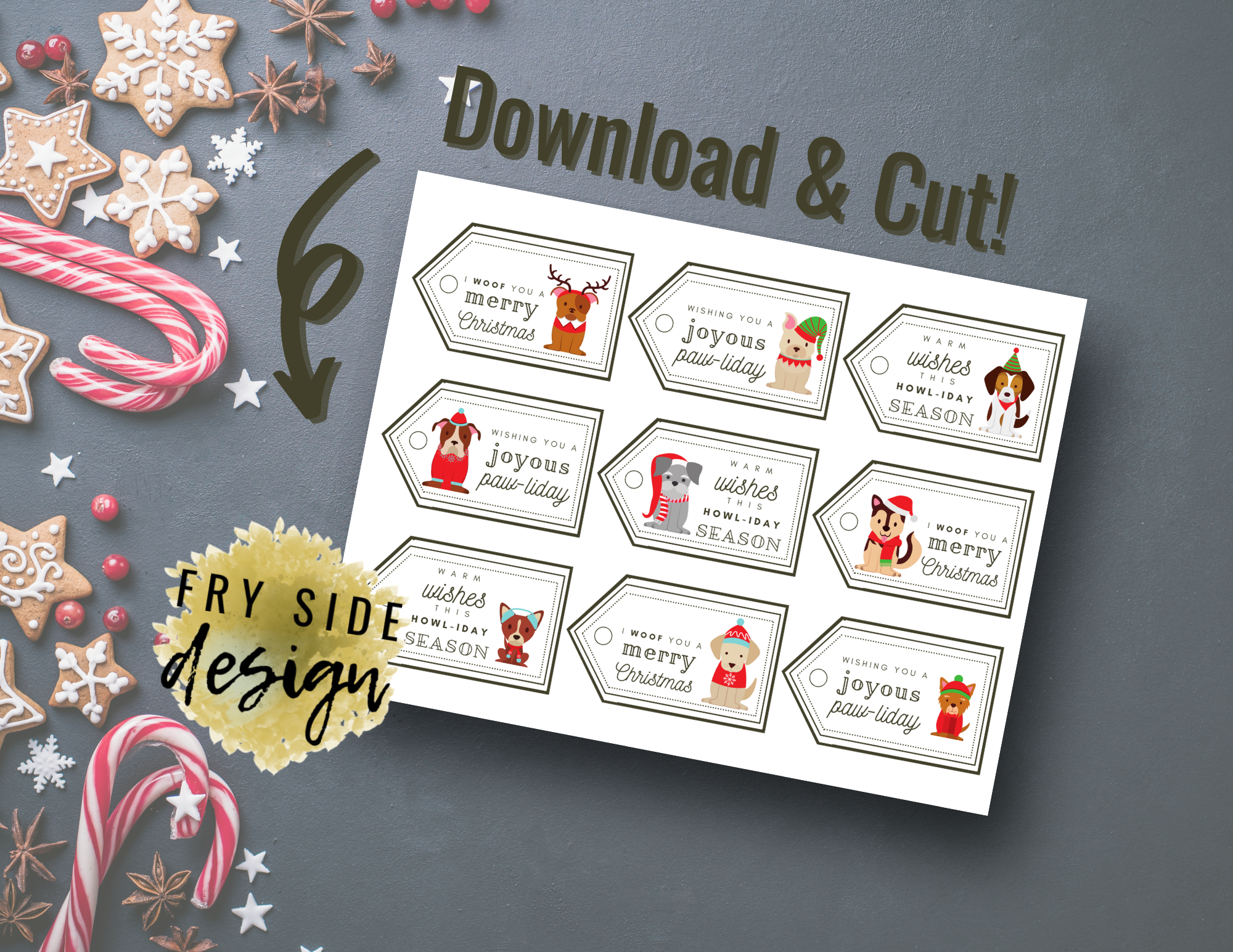Printable Holiday Gift Tags | Christmas Puppy Gift Tags | Christmas Gi ...